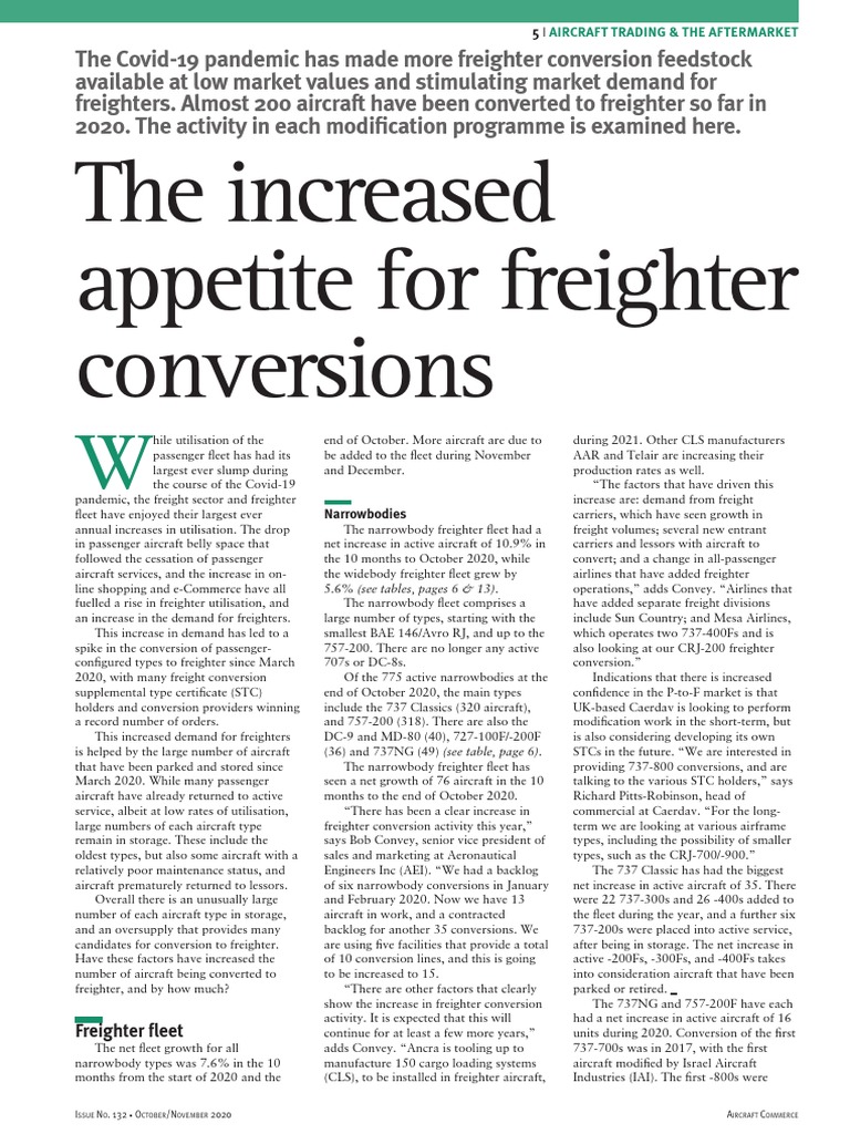 Freighter Conversions | PDF | Aeronautics | Jet Aircraft
