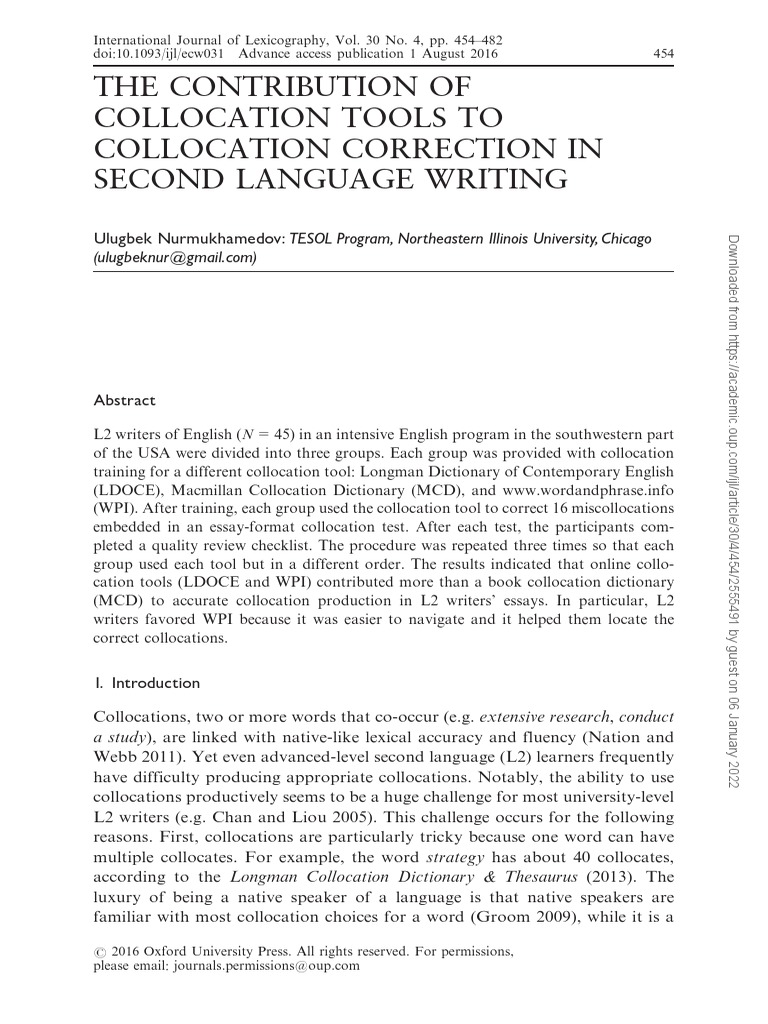Collocation Tools | PDF | English As A Second Or Foreign Language ...
