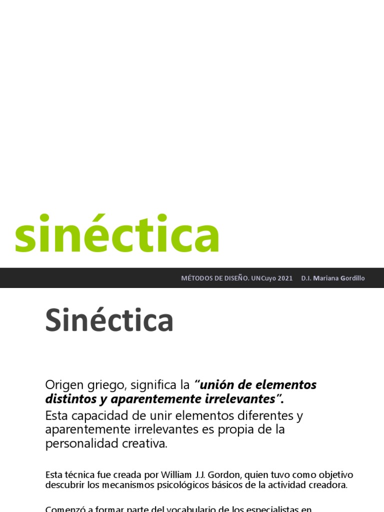 Métodos 2021 Sinectica | PDF | Diseño | Creatividad