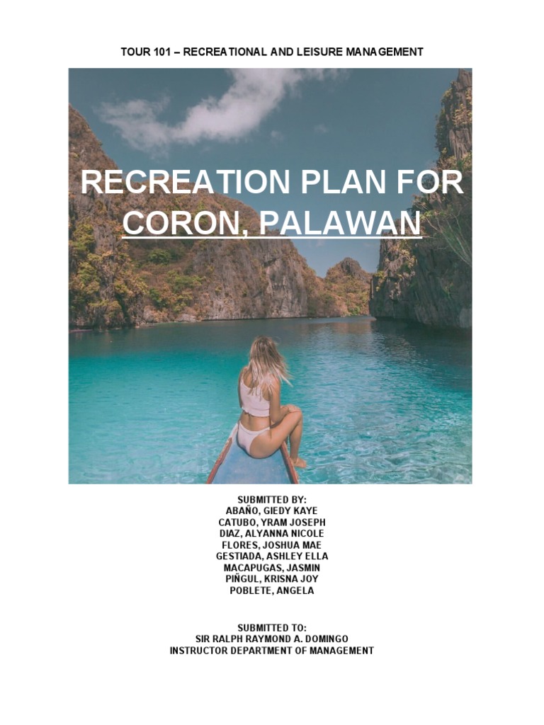 Recreation Plan For Coron, Palawan | PDF | Recreation | Tourism