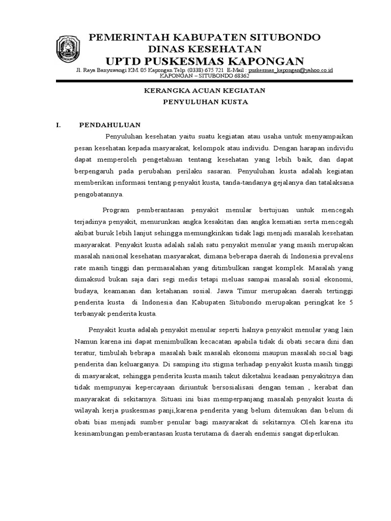 KAK Penyuluhan Kusta | PDF