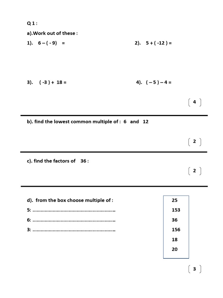 Grade 6 Final Exam | PDF | Mathematics | Arithmetic