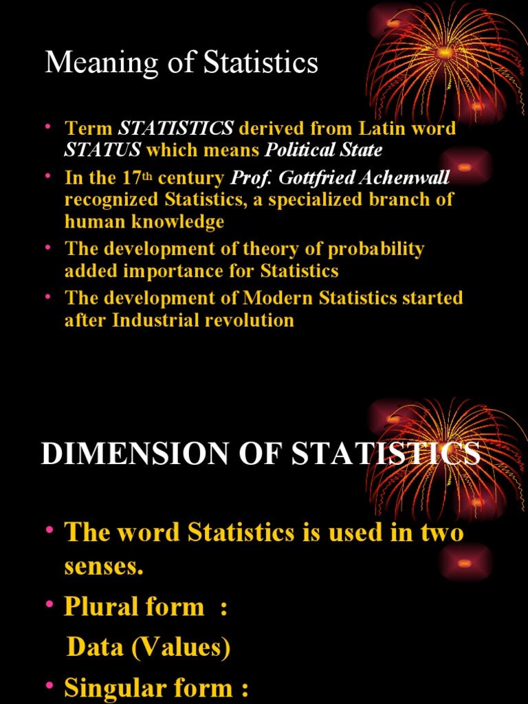 Meaning of Statistics: Statistics Status Political State Prof ...