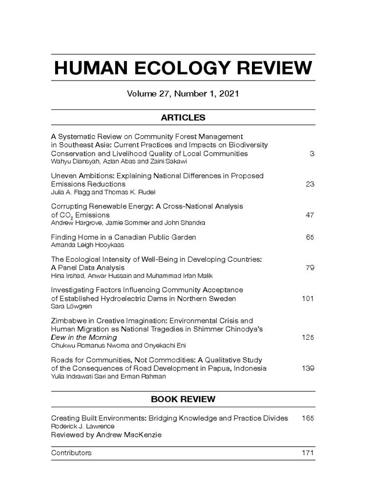 Human Ecology Review | PDF | Biodiversity | Conservation Biology