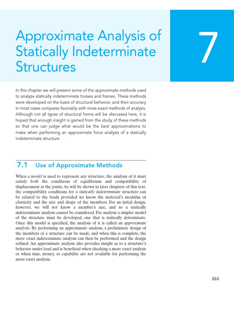 Approximate Analysis of Statically Indeterminate Structures | PDF | Truss | Bending