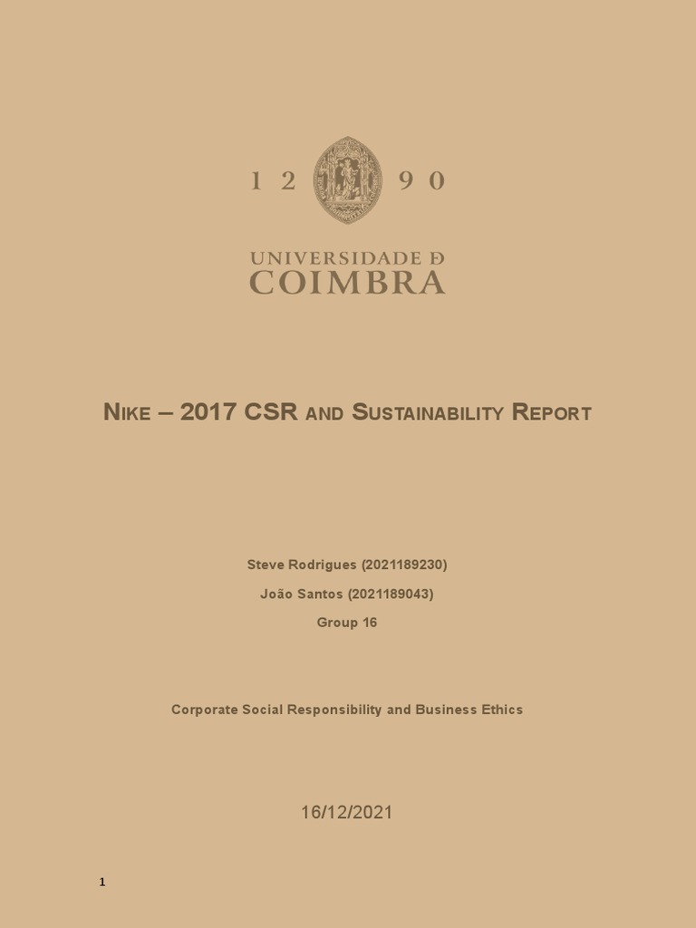 Nike - 2017 CSR and Sustainability Report | PDF | Nike | Sustainability