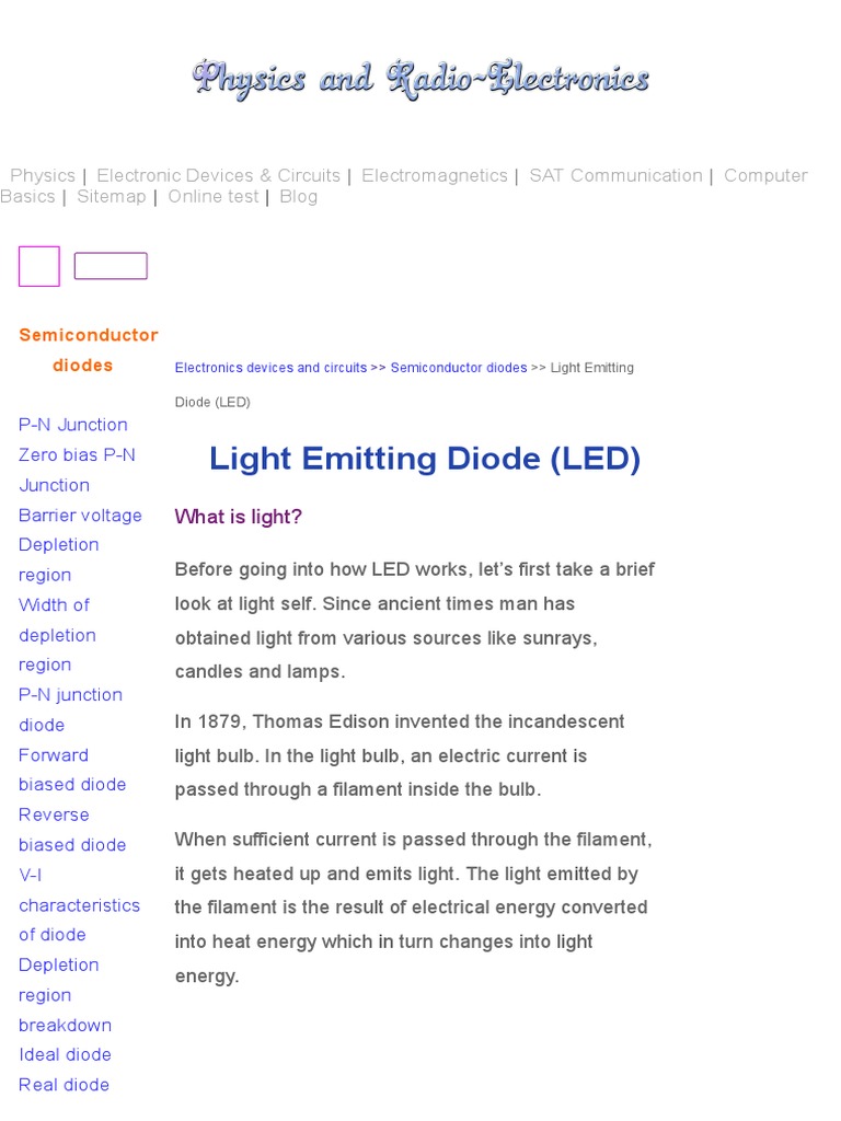 Light Emitting Diode (LED) - Working, Construction and Symbol - Diode ...