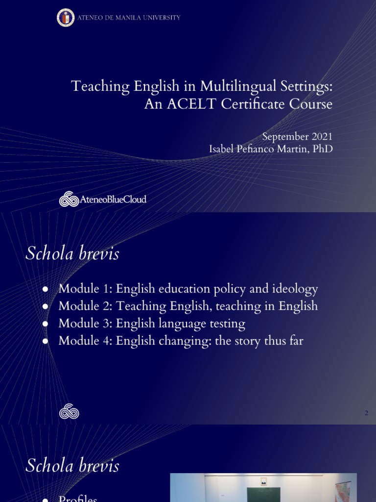 Teaching English in Multilingual Settings: An ACELT Certificate Course | PDF | Dialect | Speech