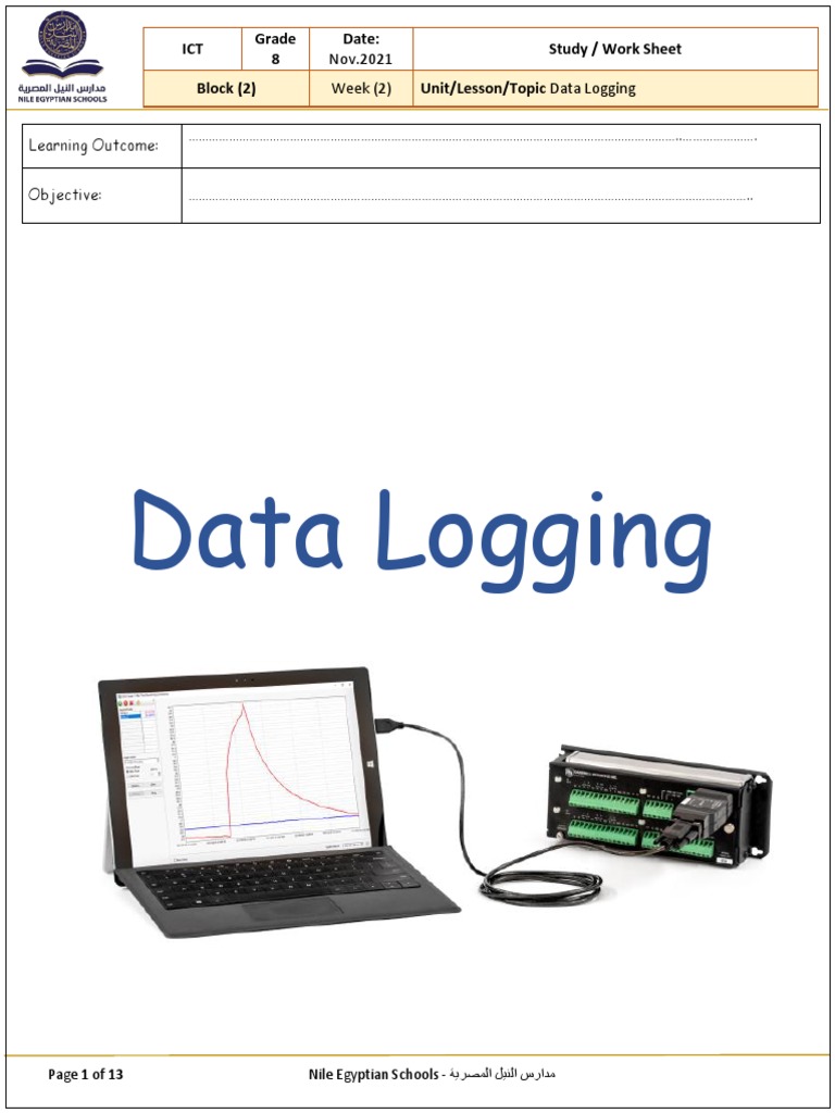 Data Logging: ICT Grade 8 Date: Study / Work Sheet Block (2) Unit ...