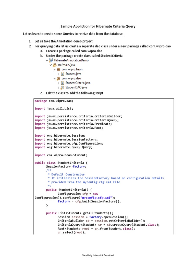 Hibernate - Criteria Demo | PDF | Software | Computer Science