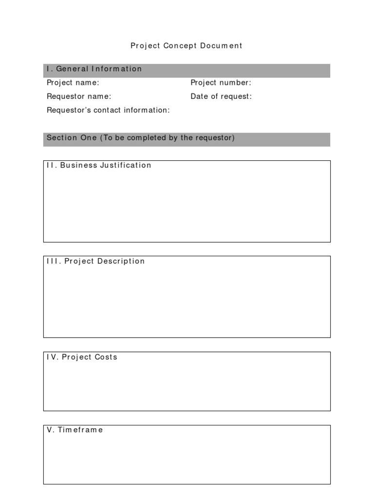Project Concept Document Template | PDF | Art | Technology & Engineering
