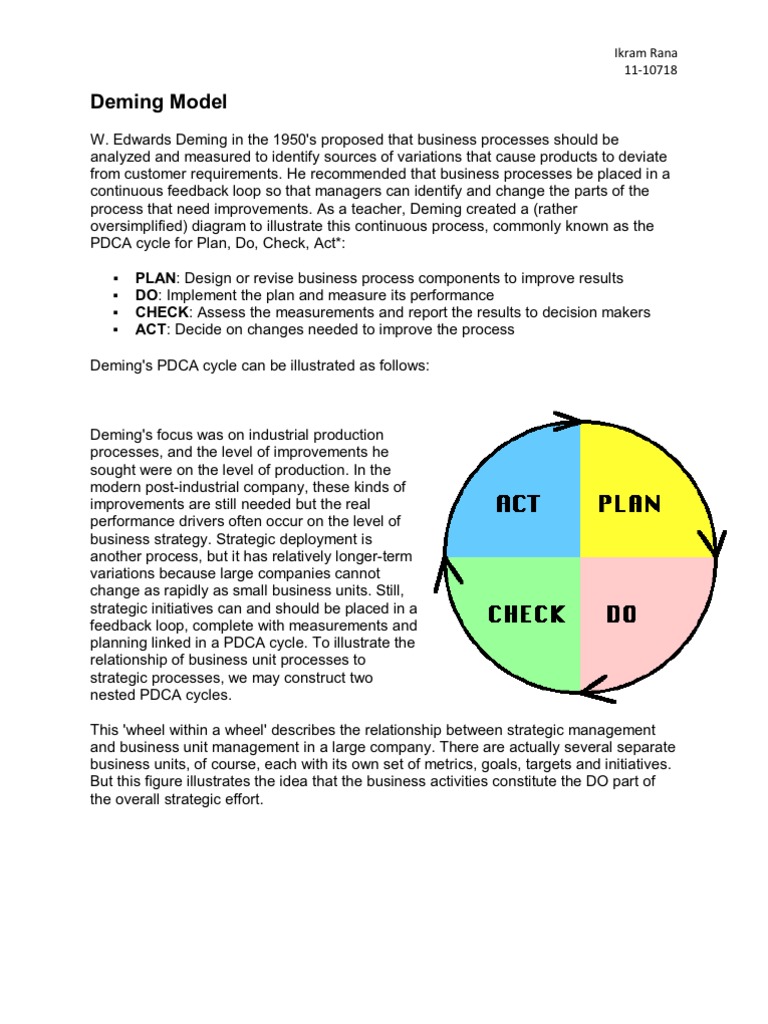 Deming Model | PDF | Experiment | Business Process