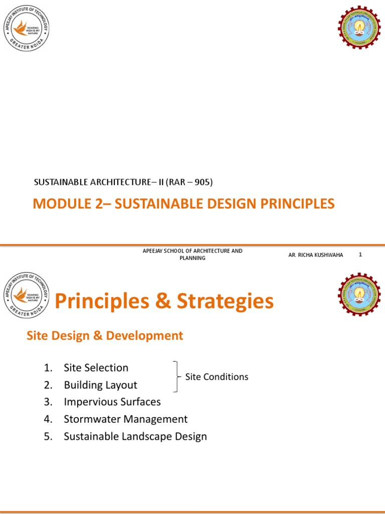 Module 2 - Sustainable Design Principles: Sustainable Architecture - Ii ...
