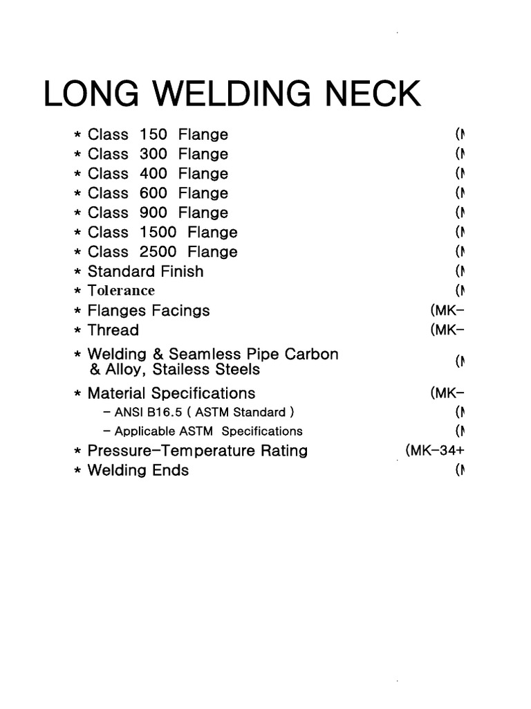 Long Welding Neck (Ok) | PDF | Pipe (Fluid Conveyance) | Mechanical ...