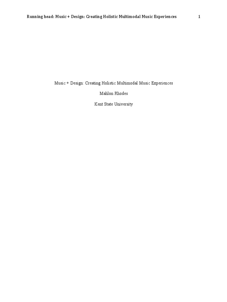 Creating Holistic Music Experiences Through Design Final | PDF ...