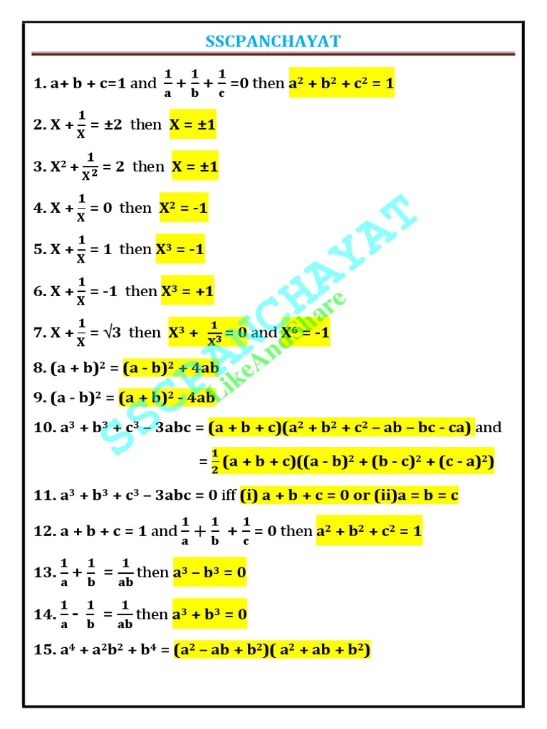 Algebra Notes | PDF