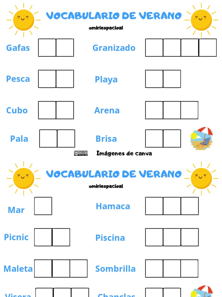 Sílabas Verano | PDF