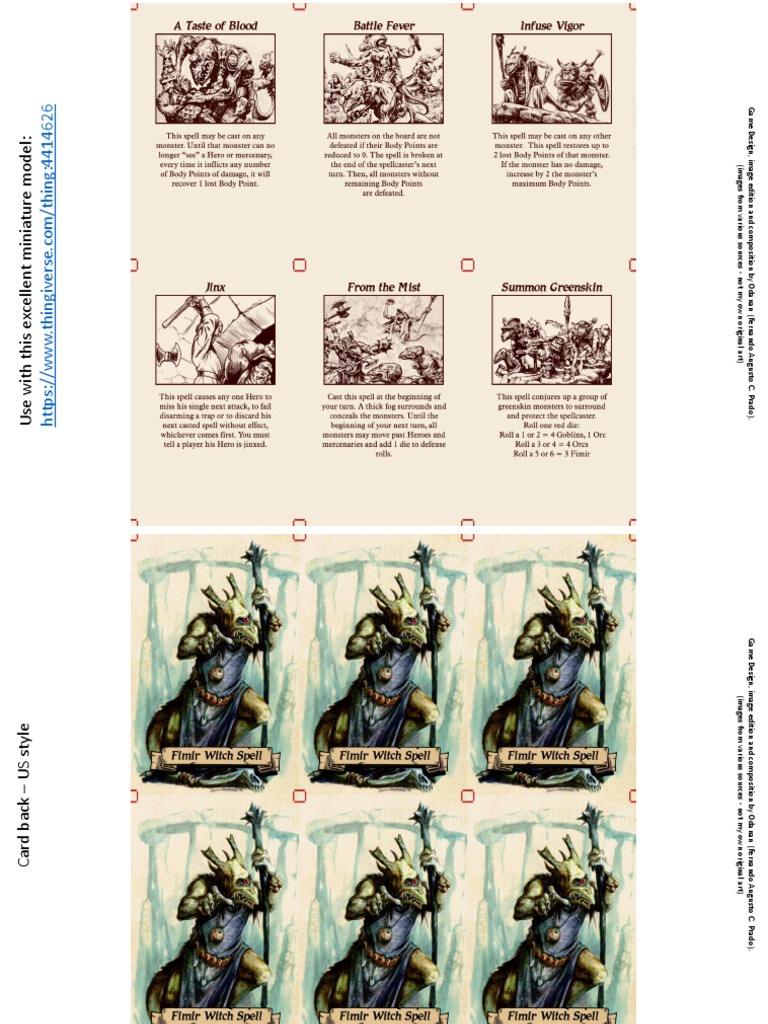 HeroQuest - Fimir Spells | PDF