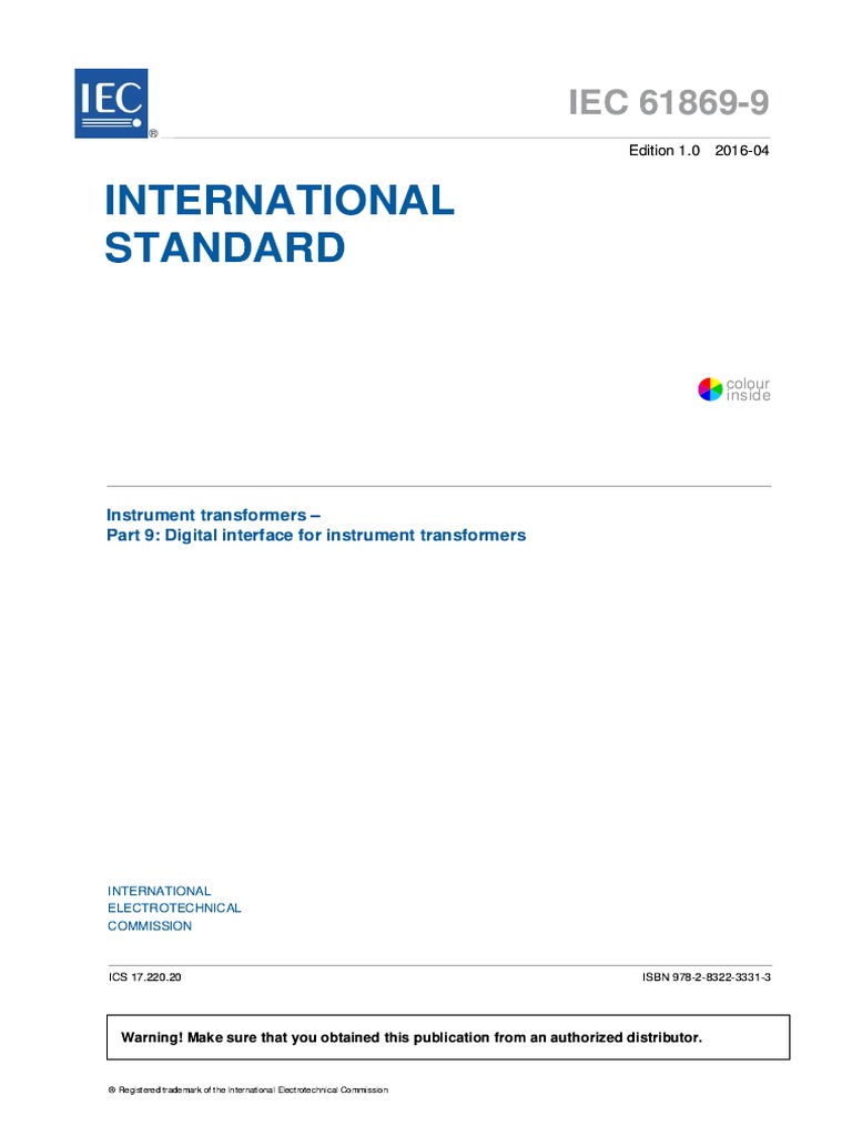 Iec 61869-9-2016 | PDF | Information And Communications Technology ...