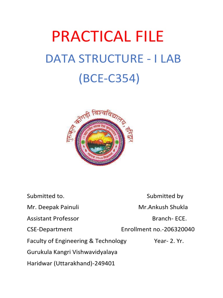 Practical Fil1 (Ankush Shukla 206320040) | PDF | Queue (Abstract Data ...