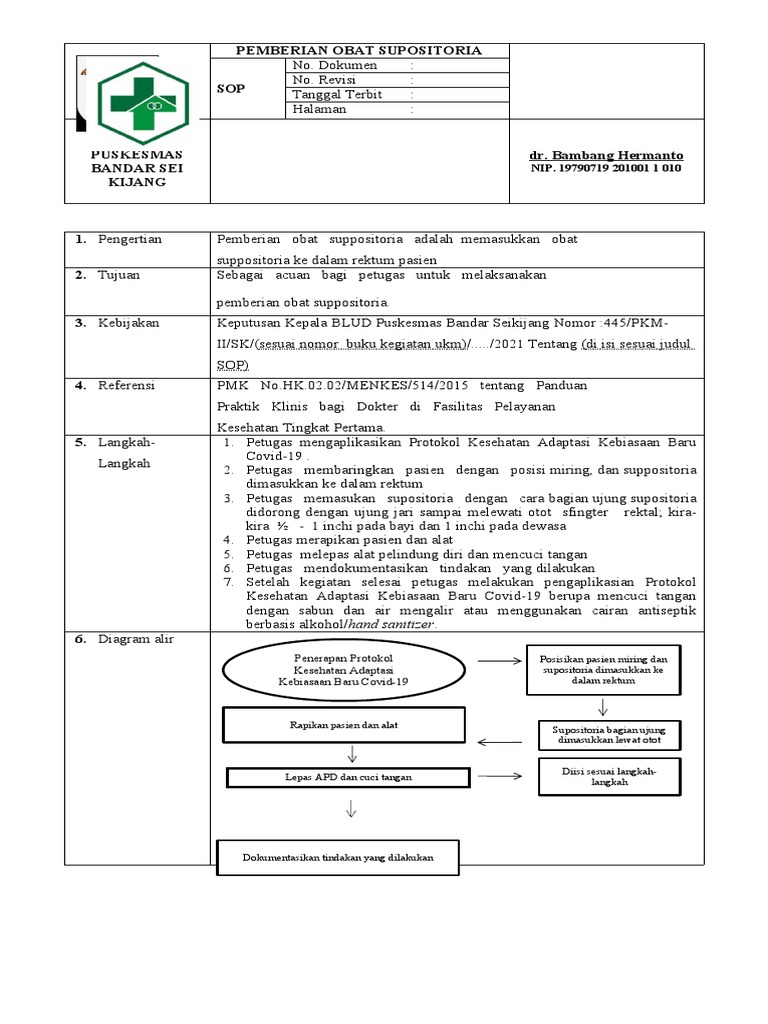 Sop Pemberian Obat Supositoria | PDF