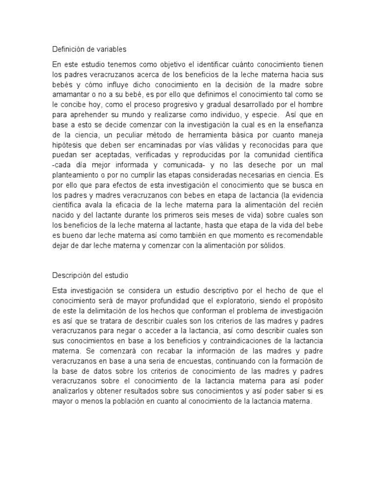 Definición de Variables | PDF