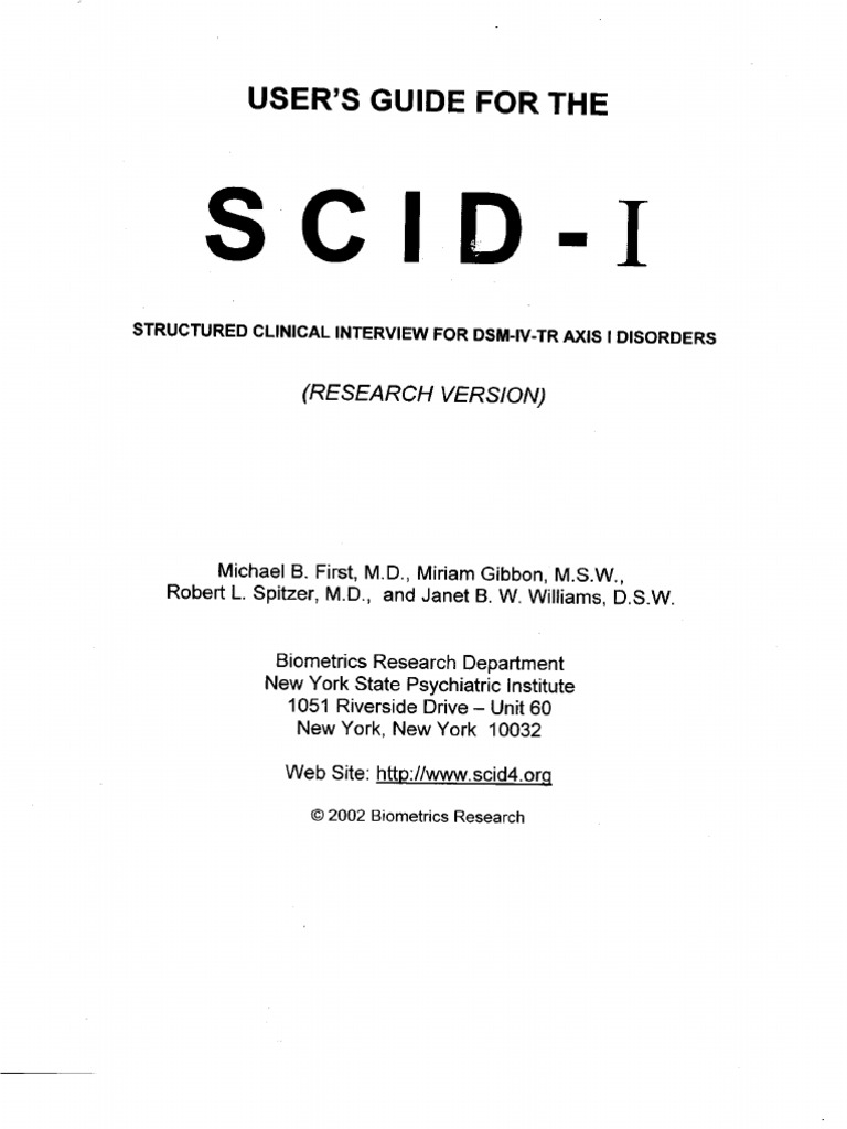 SCID User's Guide | PDF