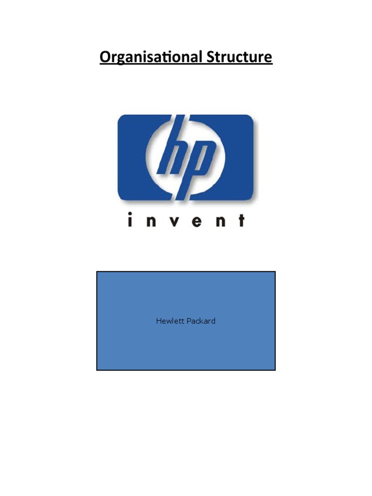 Organisational Structure: Hewlett Packard | PDF