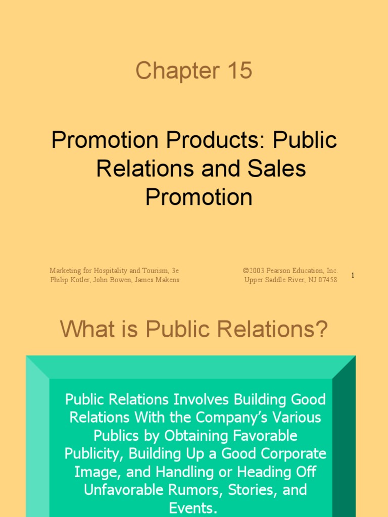 Promotion Products: Public Relations and Sales Promotion | PDF | Target ...