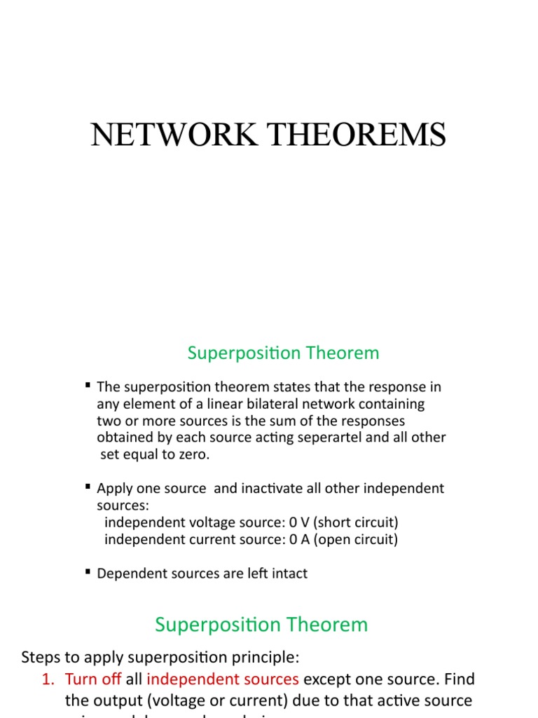 Network Theorems | PDF | Electrical Network | Computer Engineering