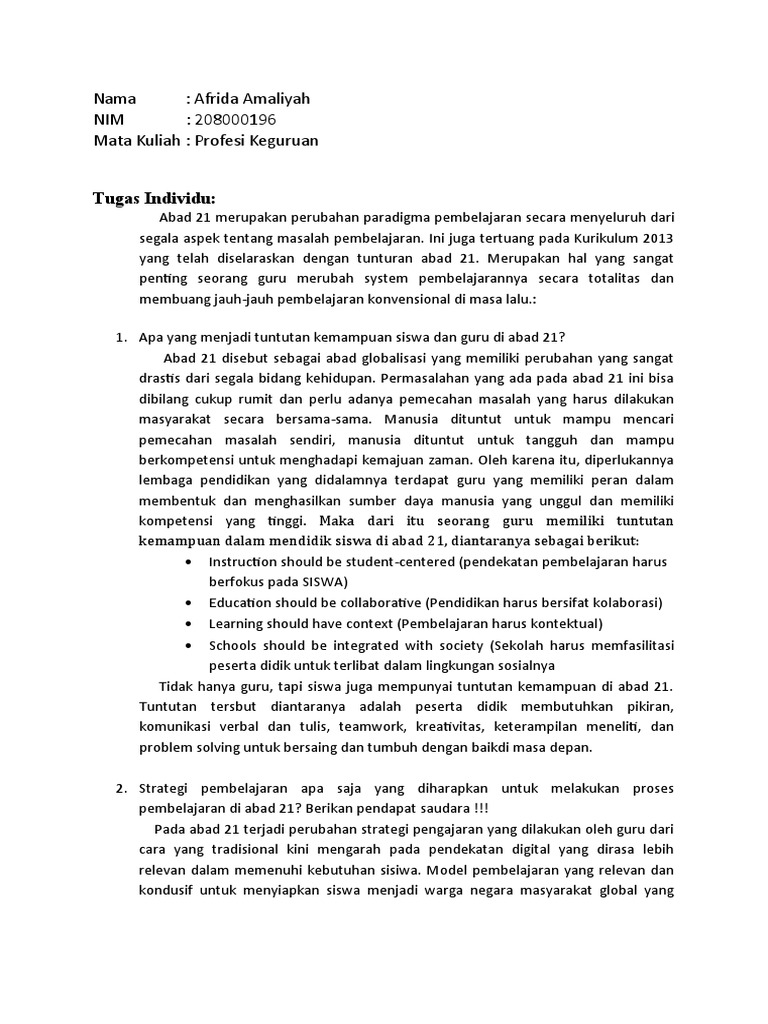 Tugas Individu - Afrida Amaliyah | PDF