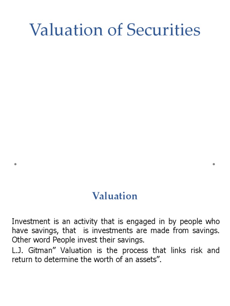 Valuation of Securities | PDF | Bonds (Finance) | Investing