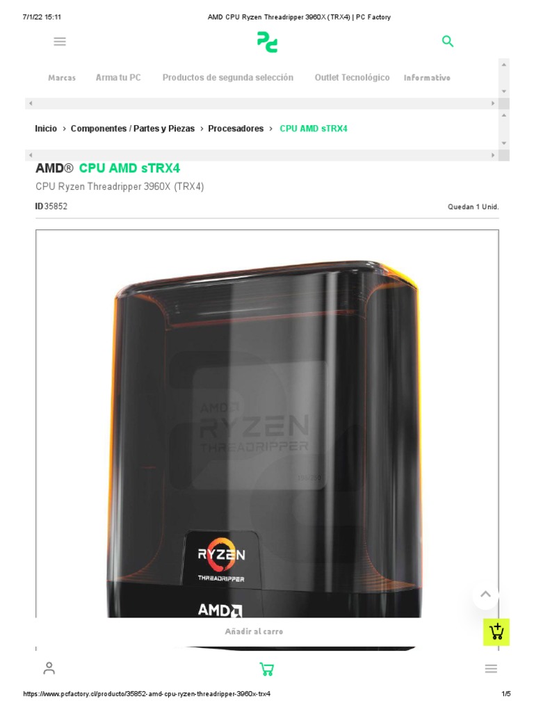 AMD CPU Ryzen Threadripper 3960X (TRX4) - PC Factory | PDF | Micro ...