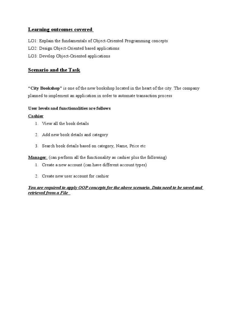 Assignment OOP | PDF | Inheritance (Object Oriented Programming) | Class (Computer Programming)