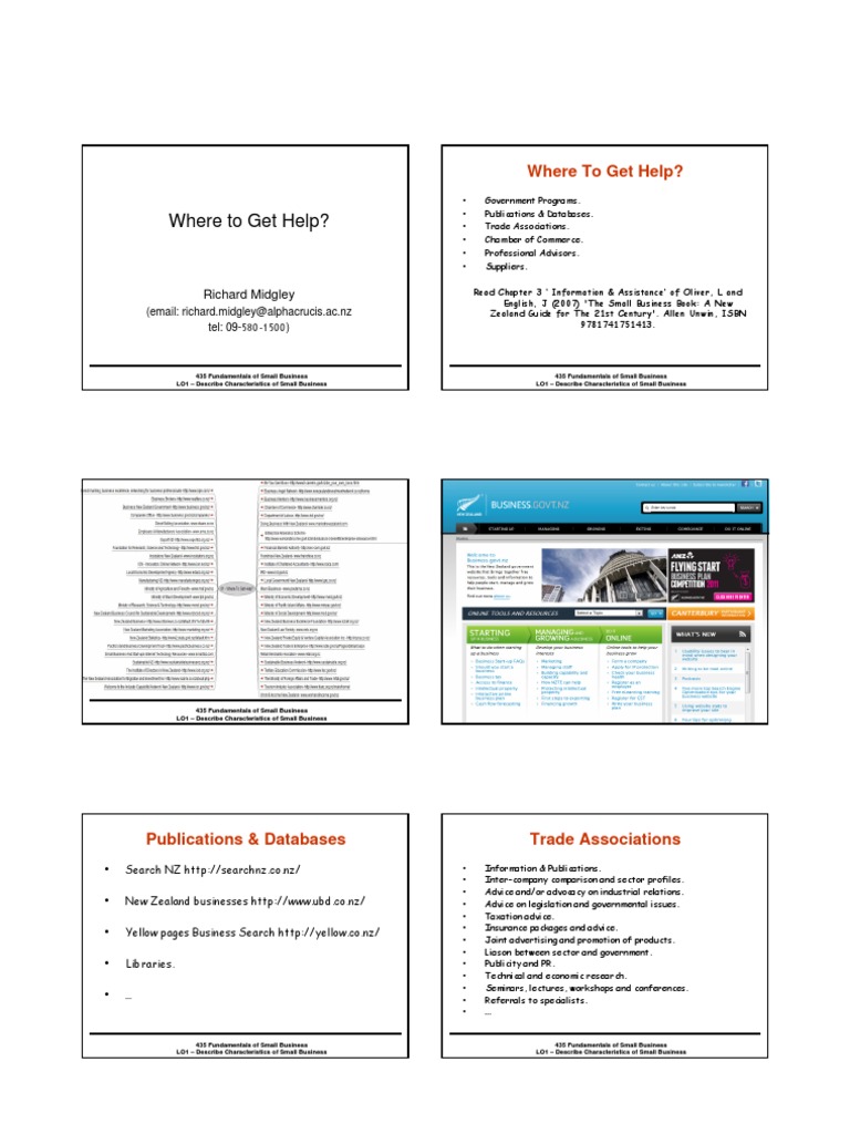 01 Where To Get Help Slides | PDF | Small Business | Business