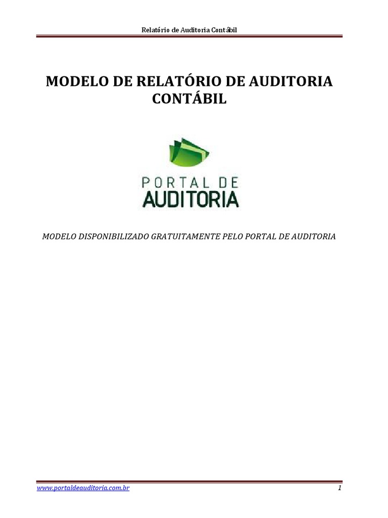 Modelo Relatorio Auditoria Contabil | PDF | Contabilidade | Depreciação
