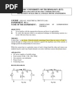 Superposition Theorem Verification Lab | PDF | Electrical Network | Physical Quantities