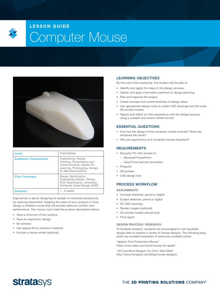 Computer Mouse: Lesson Guide | Download Free PDF | 3 D Computer ...
