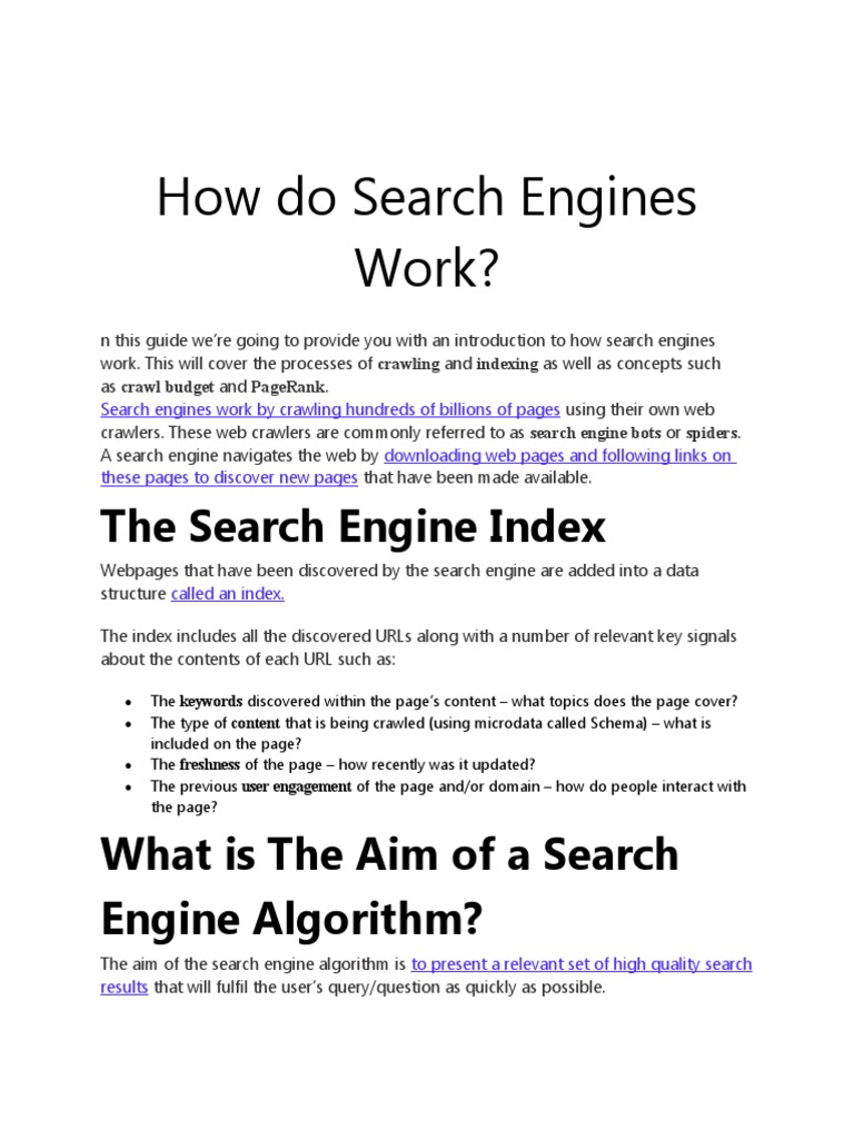 How Do Search Engines Work | PDF | Search Engine Optimization | Search ...