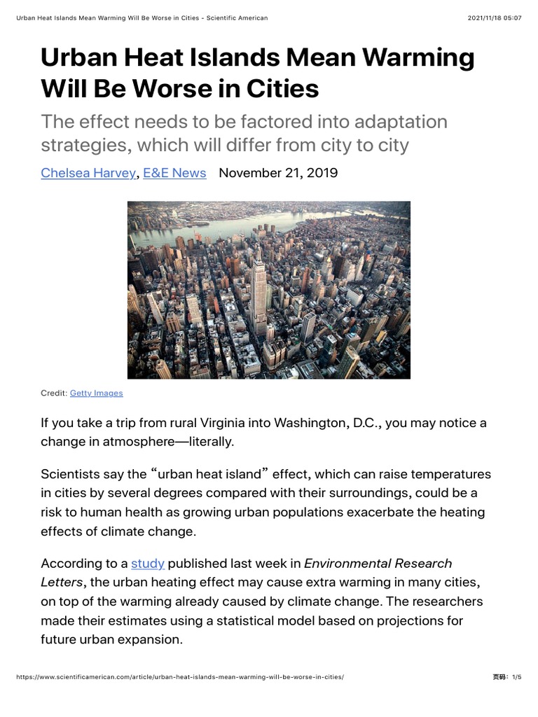 Urban Heat Islands and Climate Change | PDF | Climate Change | Climate