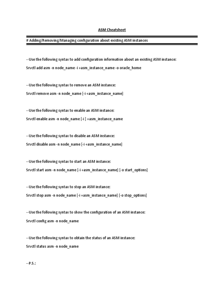 ASM Cheat Sheet | Download Free PDF | Computer File | Directory (Computing)