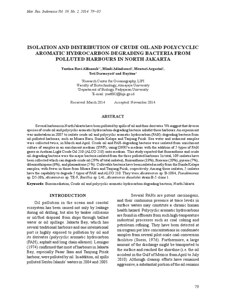 Isolation and Distribution of Crude Oil | PDF | Polycyclic Aromatic Hydrocarbon | Bacteria