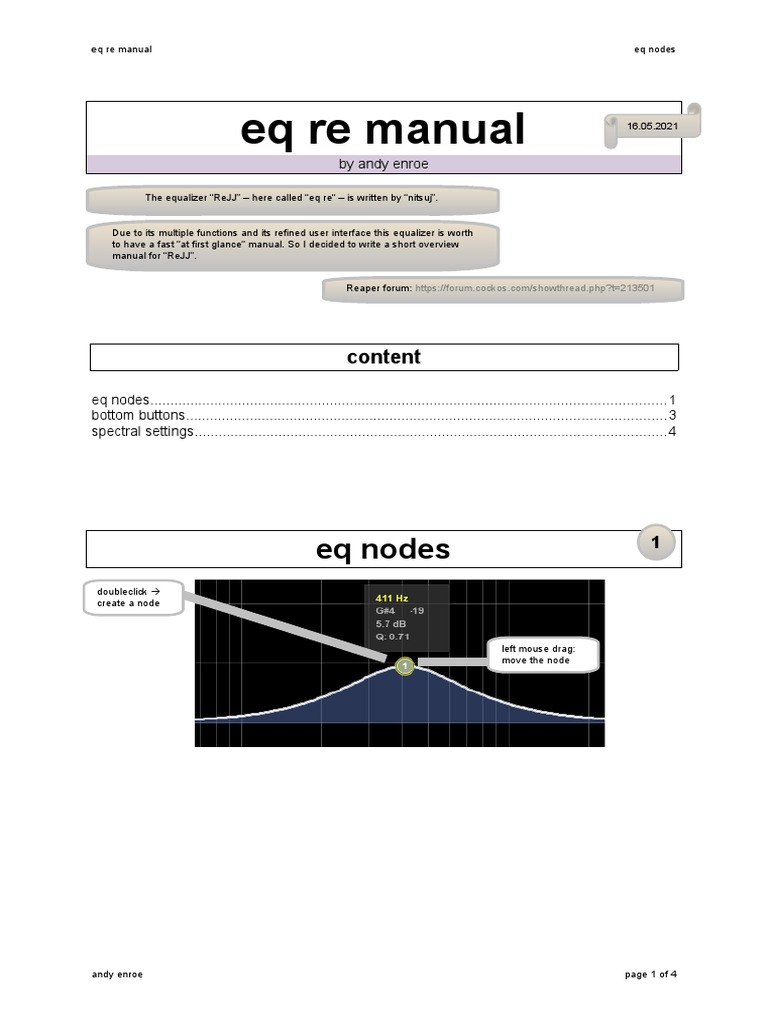 Eq Re Manual 1.0.12 | PDF | Equalization (Audio) | Computing