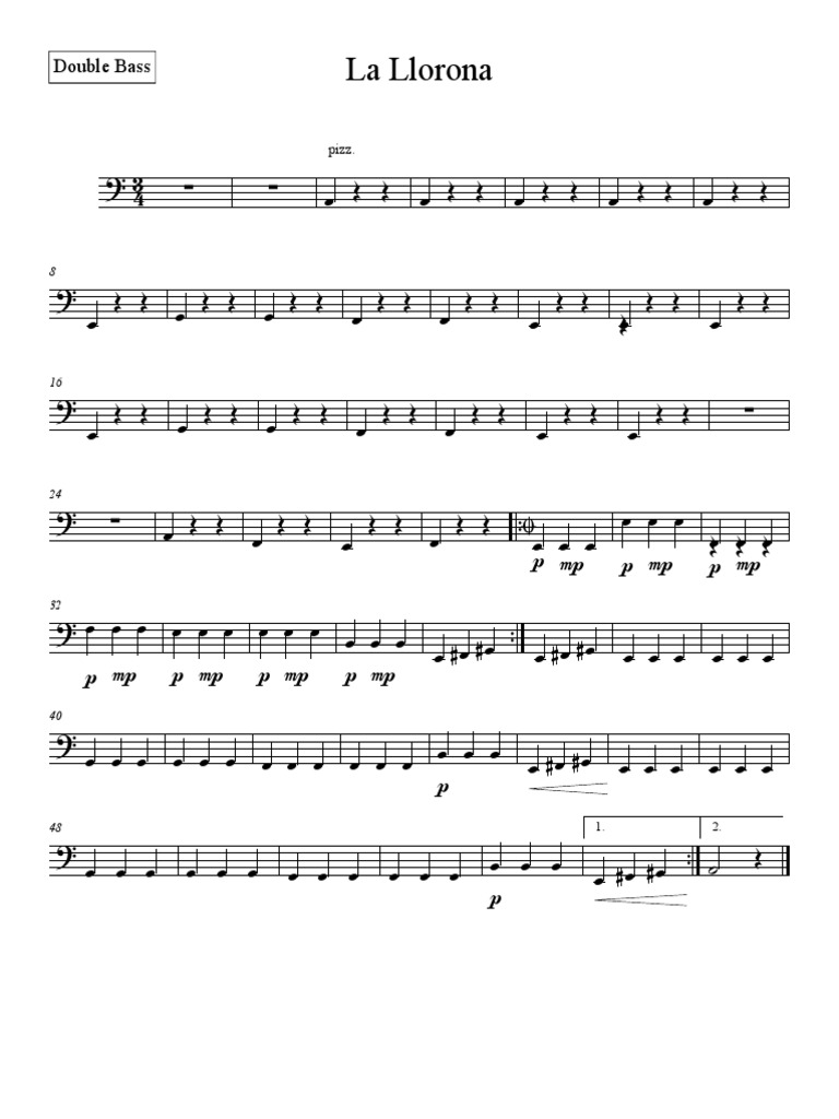 La Llorona: Double Bass | PDF
