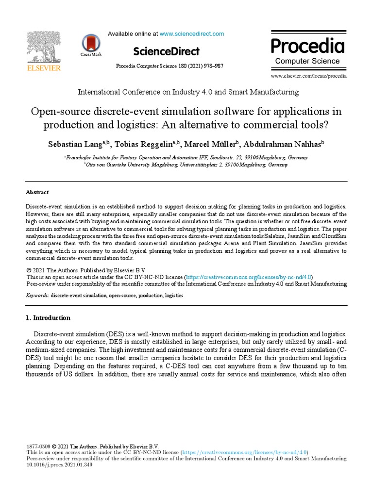 Comparing Open Source DES Tools | PDF | Conceptual Model | Simulation