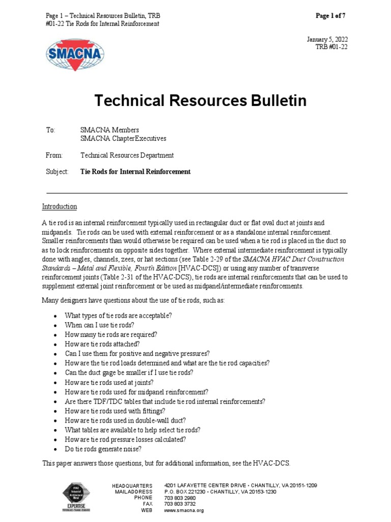 A Comprehensive Guide to Using Tie Rods for Internal Duct Reinforcement ...