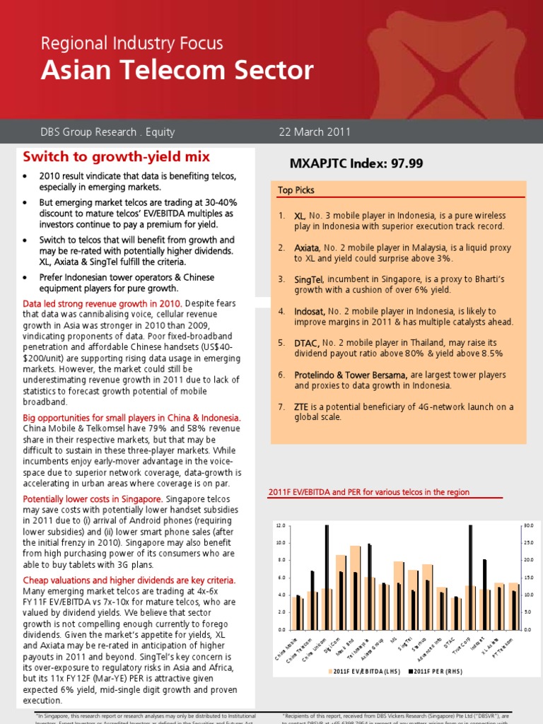 Asian Telecom Sector Growth Analysis | PDF | 3 G | Singapore