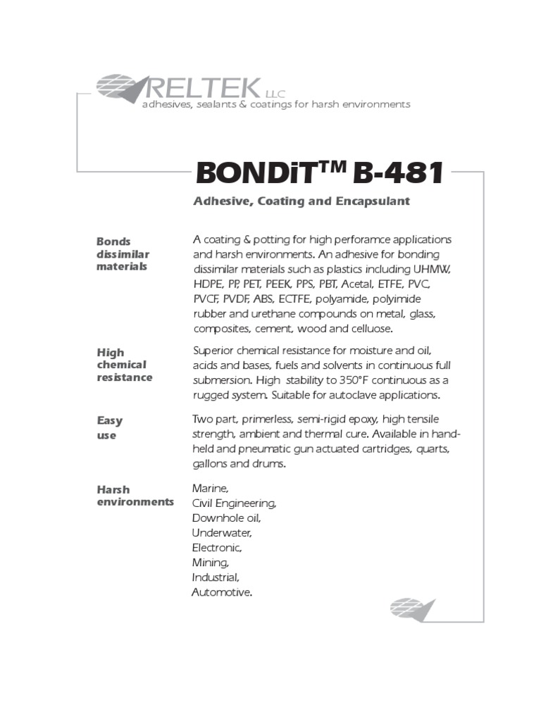 4x-Datasheet_BONDiT_B-481 | Adhesive | Epoxy