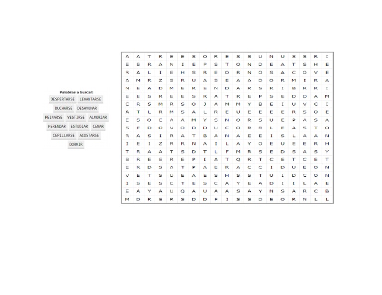 Sopa de Letras de Rutina | PDF