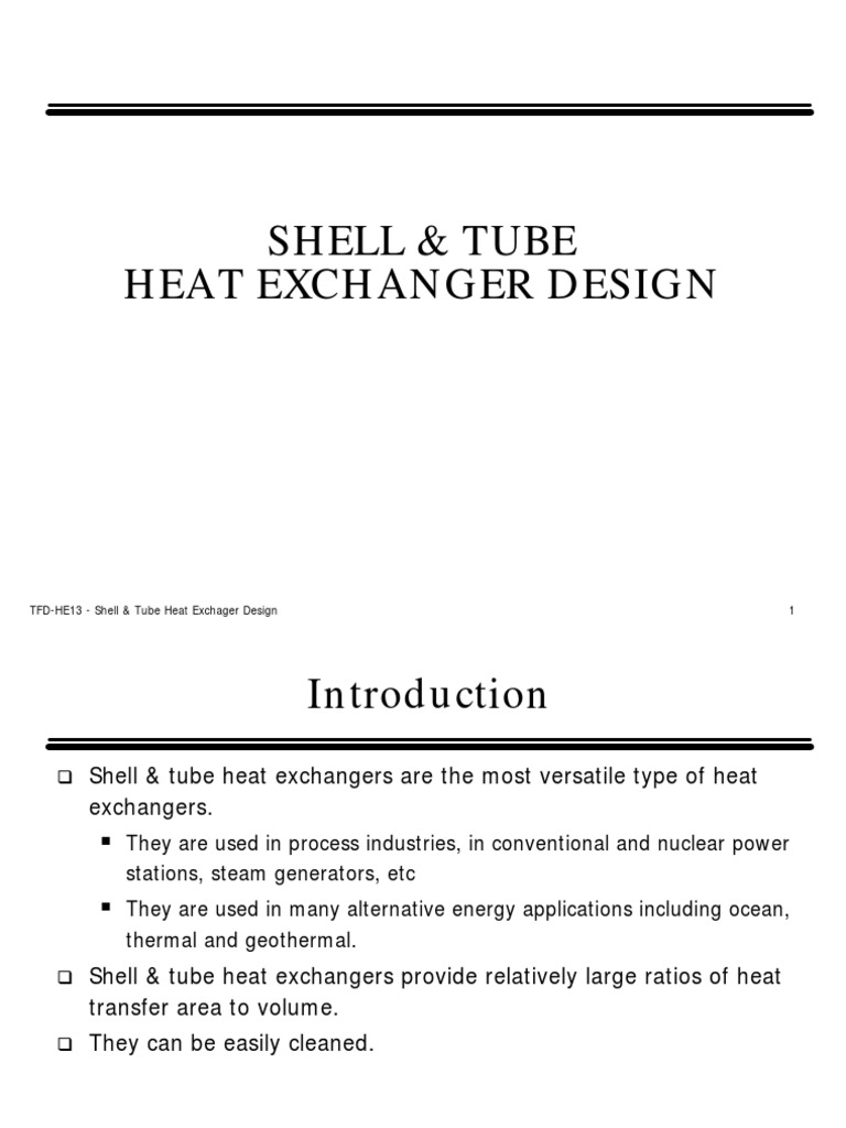 Shell and Tube Heat Exchanger Design | PDF | Heat Exchanger | Pipe ...